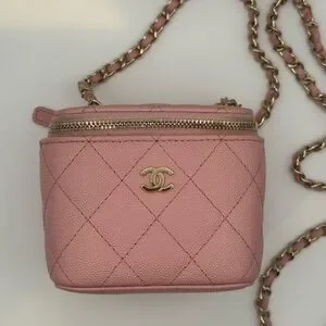 CHANEL | Bags | Chanel Caviar Quilted Mini Vanity Case With Chain In ...